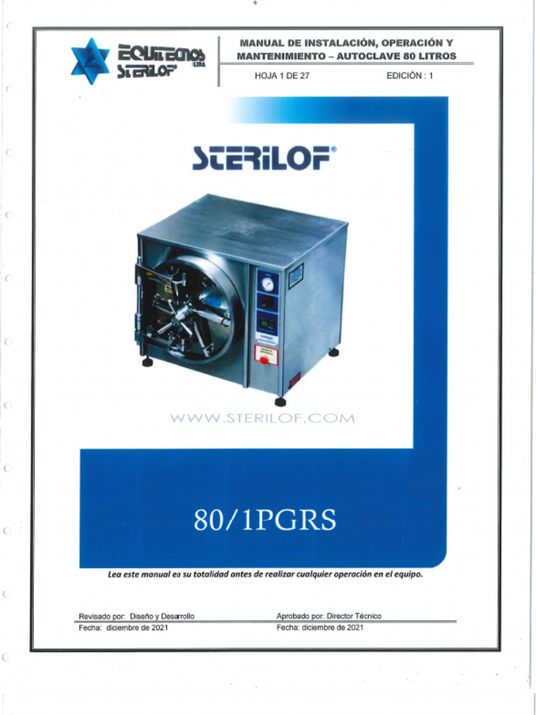Manual Autoclave Sterilof | PDF Manual Autoclave Sterilof | PDF
