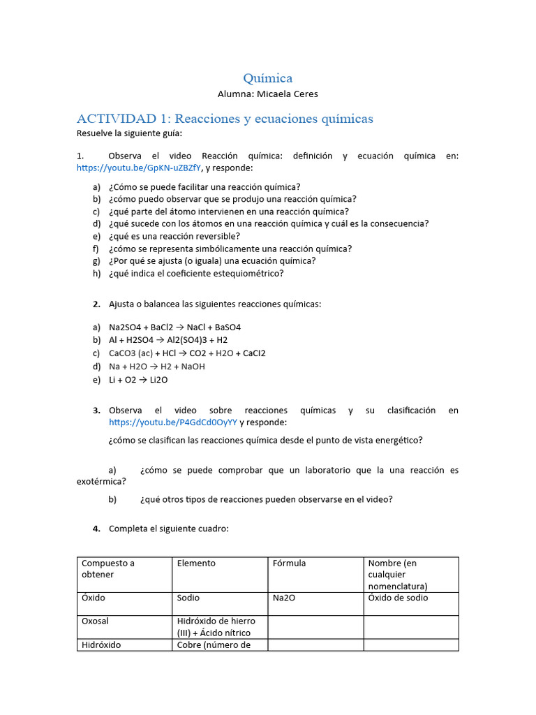 Actividades Acido Base | PDF | Ácido | Reacciones químicas