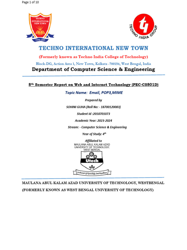 Sohini Guha - Web and Internet Technology | PDF | Computer Mediated Communication | Internet ...