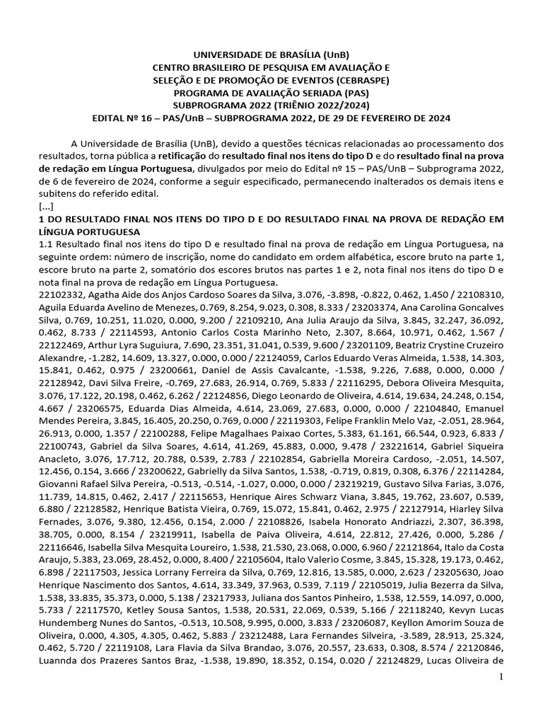 Ed 16 2023 PAS 2 2022 2024 Ret Res Final Tipo D Redação | PDF