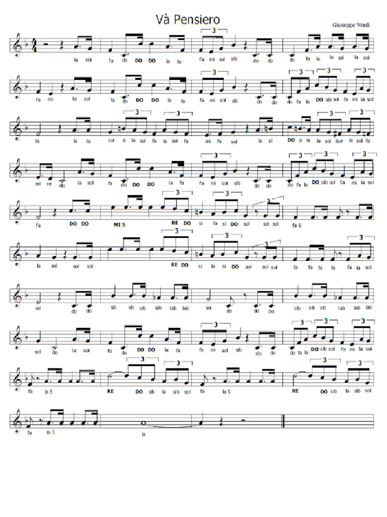 Va Pensiero | PDF