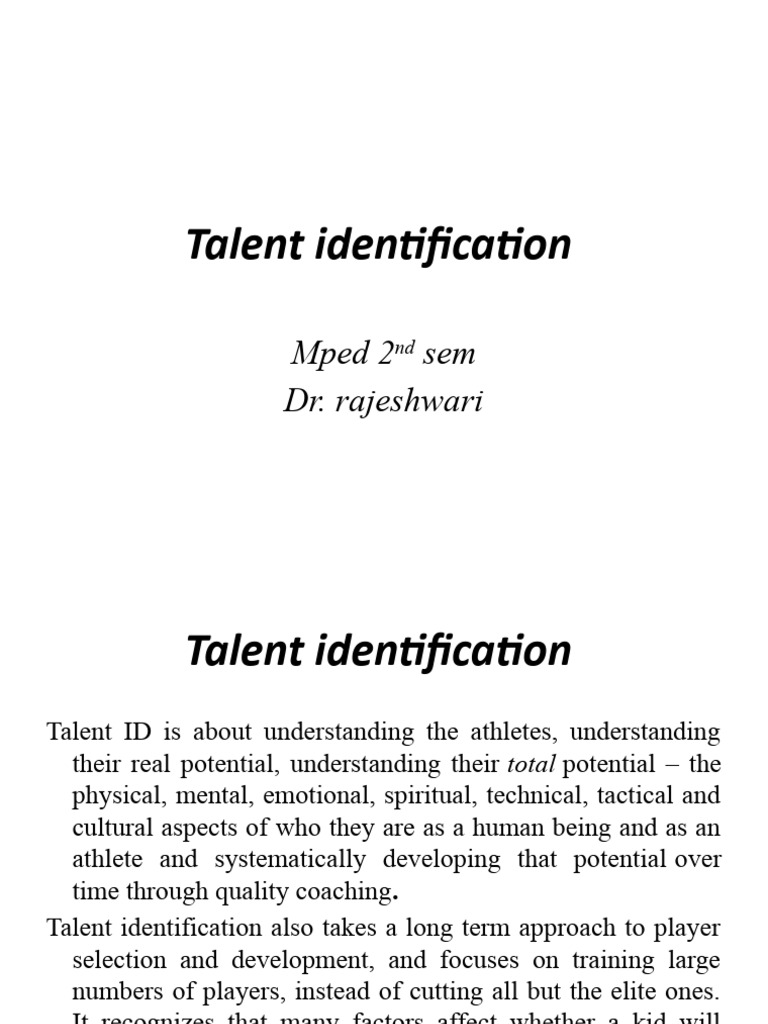 Talent Identification in Sports Development | PDF | Attitude ...