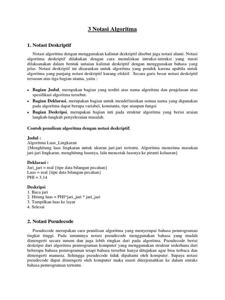 3 Notasi Algoritma | PDF | Metode & Bahan Ajar | Komputer