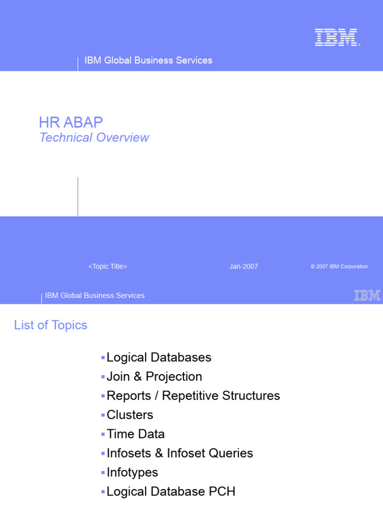 HR Abap Technical Overview | PDF | Databases | Information Technology Management