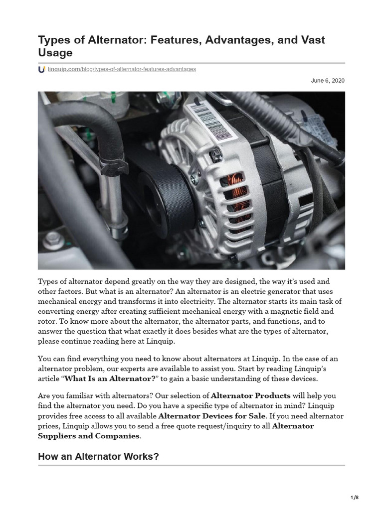 linquip.com-Types-of-Alternator- | PDF | Electrical Equipment | Machines