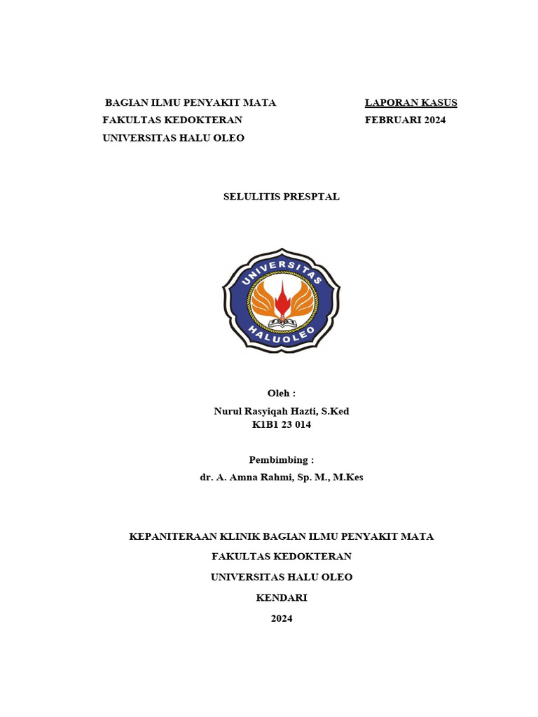 Laporan Kasus Selulitis Preseptal Mata | PDF
