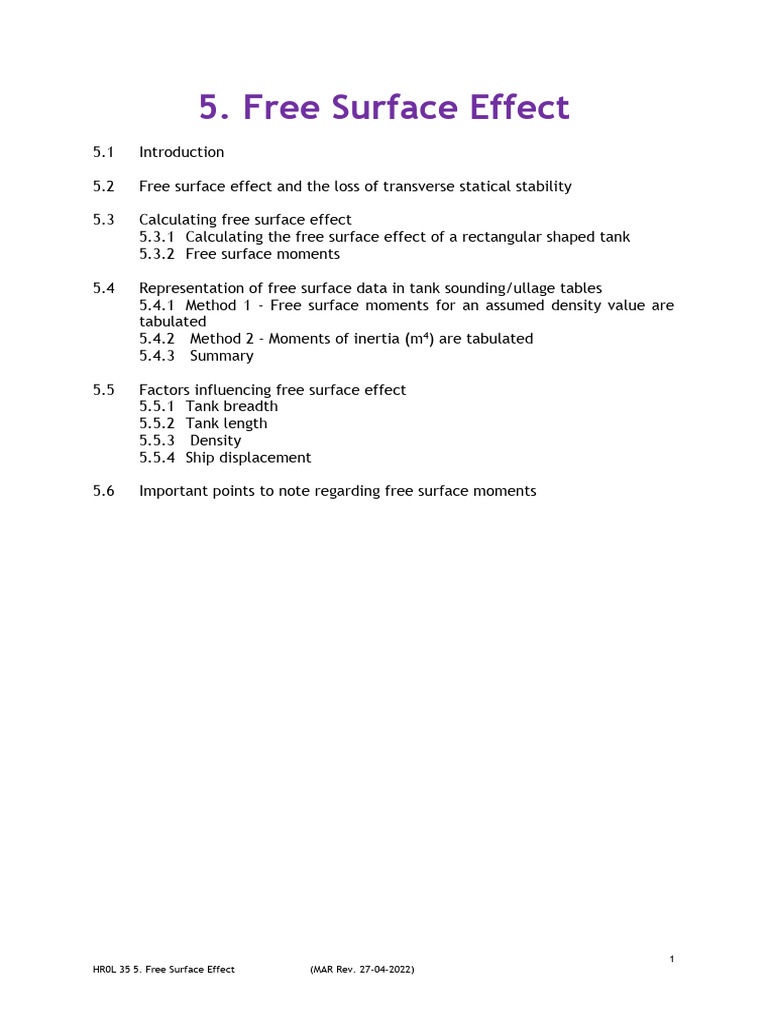 5.Free Surface Effect | PDF | Density | Volume