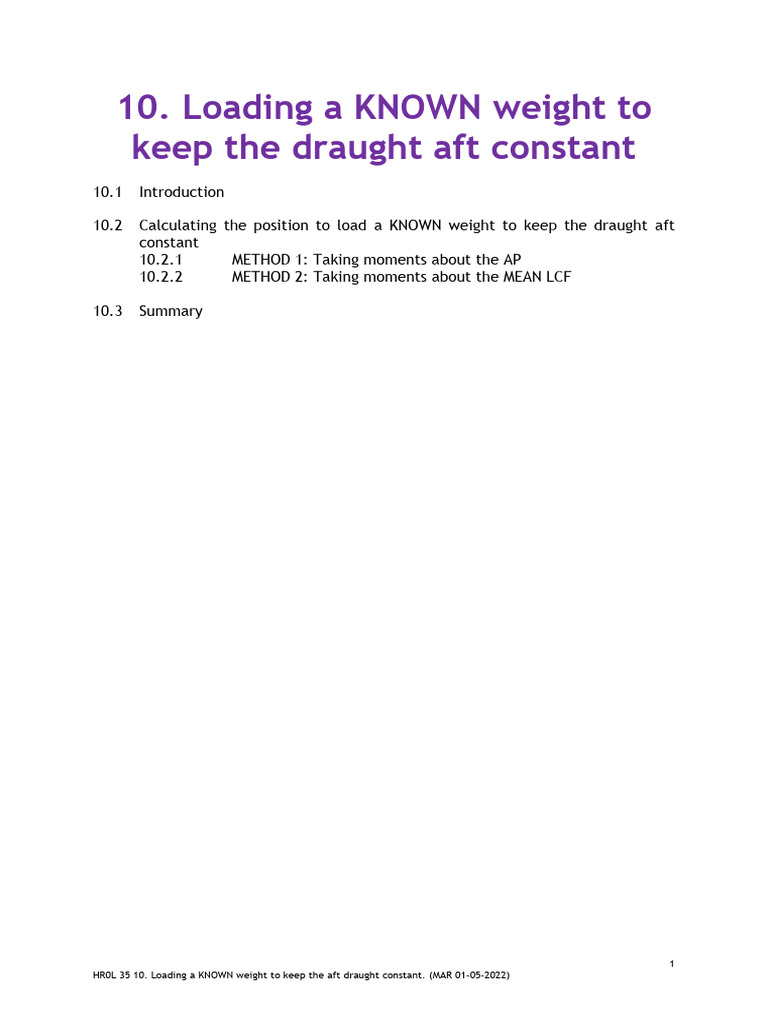 TRIM - Loading A Weight To Keep DA Constant - 1315694787 | PDF ...