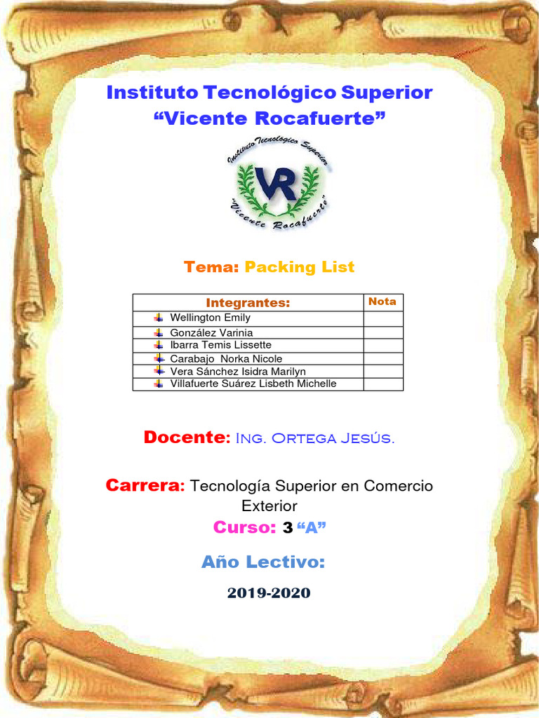Packing List | Descargar gratis PDF | aduana | Comercio