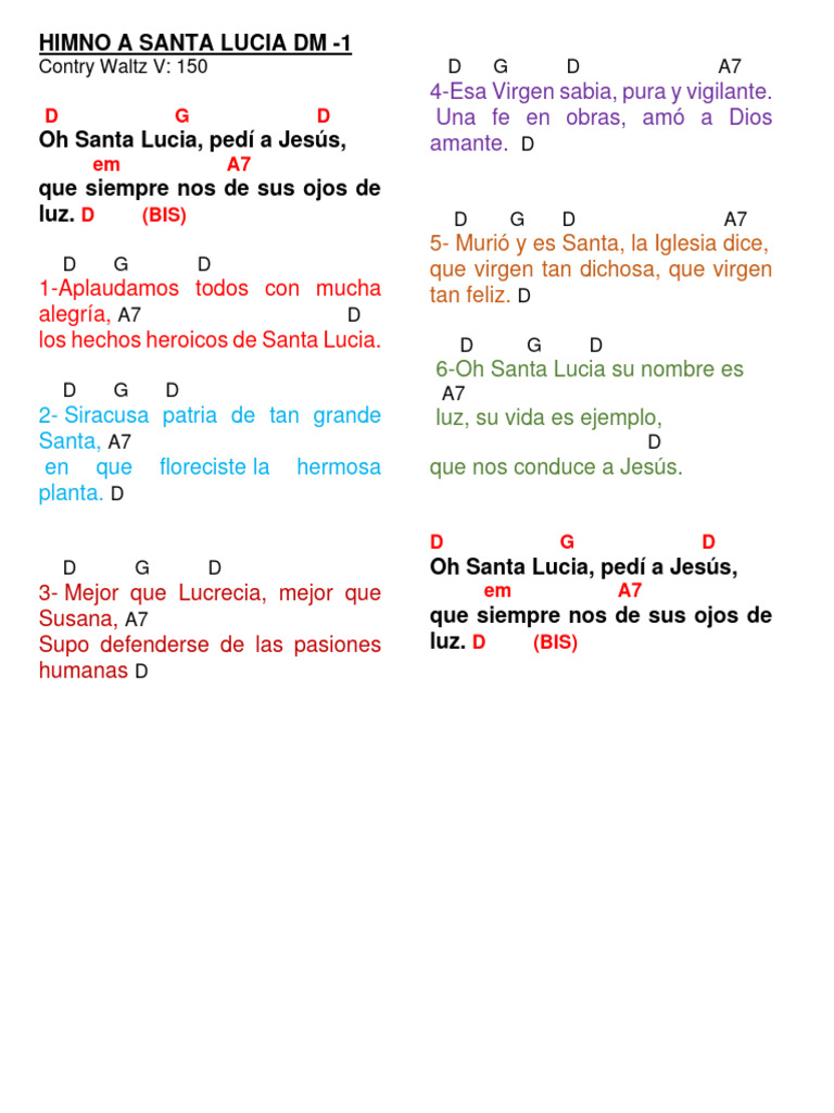 10-Himno A Santa Lucia - 1 | PDF
