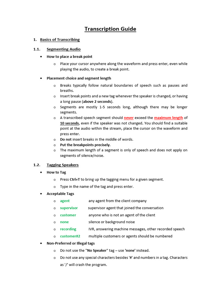 Transcription Techniques Guide | PDF | English Language | Speech