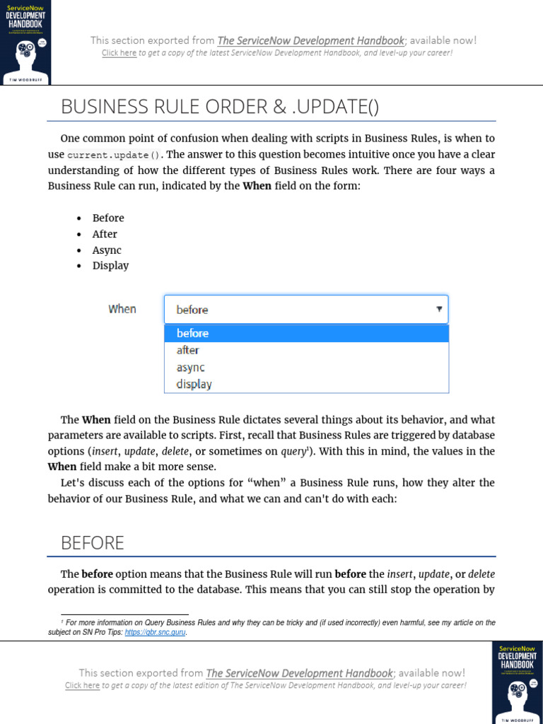 Understanding ServiceNow Business Rules | PDF | Databases | Ajax ...