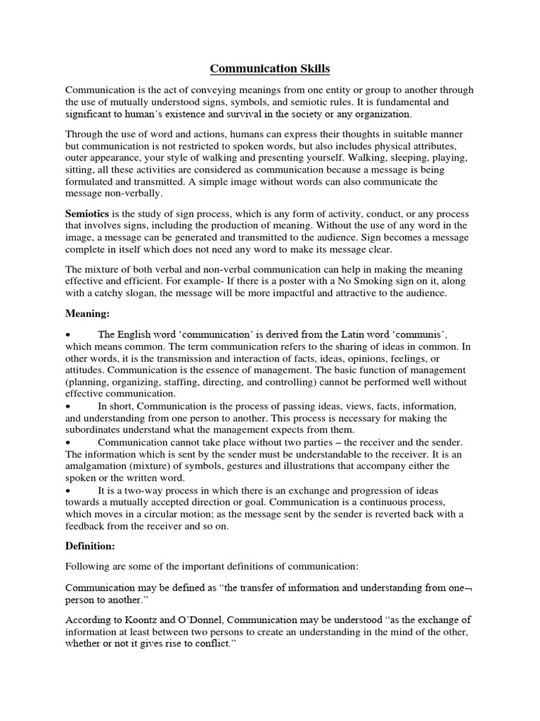 Communication Skills BTech | PDF | Body Language | Communication