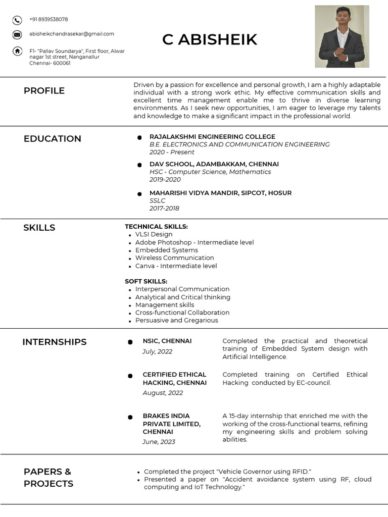 Electronics Engineering Student Profile | PDF | Engineering | Cybercrime