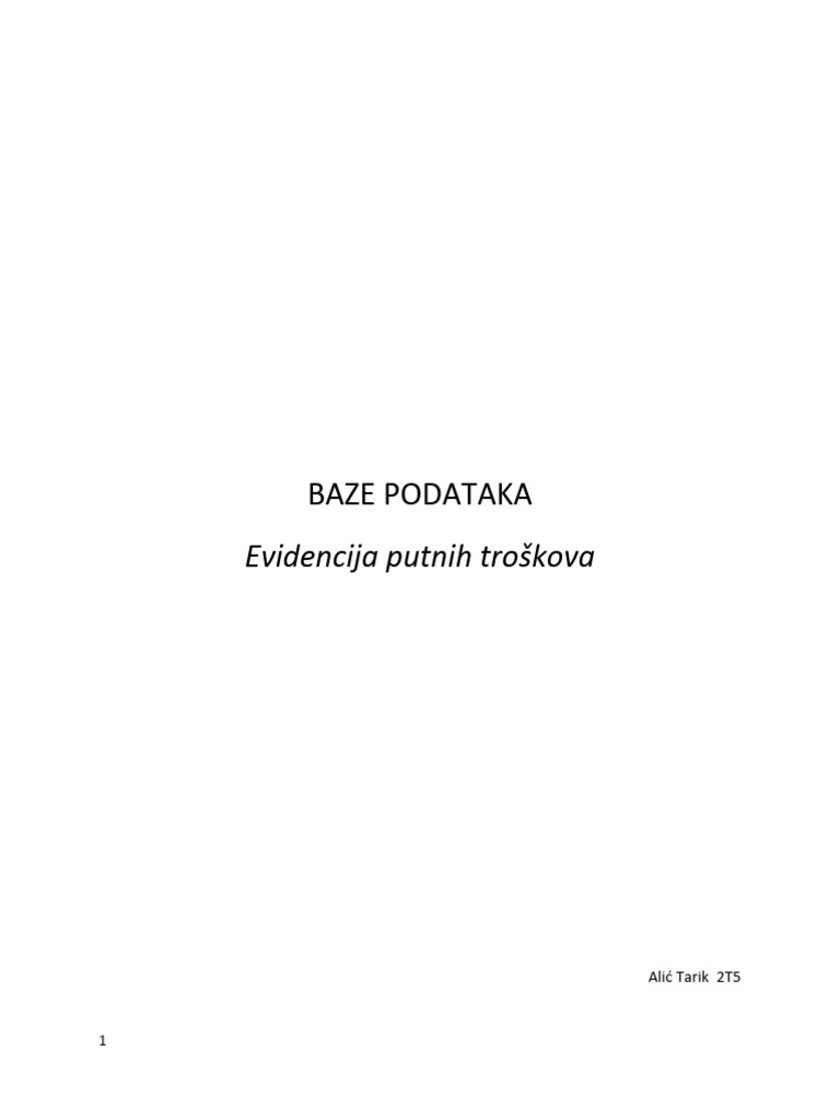 BAZE PODATAKA, Alic Tarik | PDF