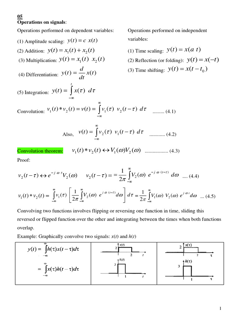 Handout - 05 (CT) | PDF | Convolution | Mathematical Relations