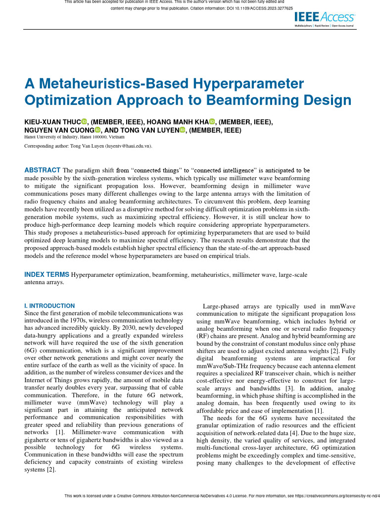 A Metaheuristics-Based Hyperparameter Optimization | PDF | Mathematical Optimization | Metaheuristic