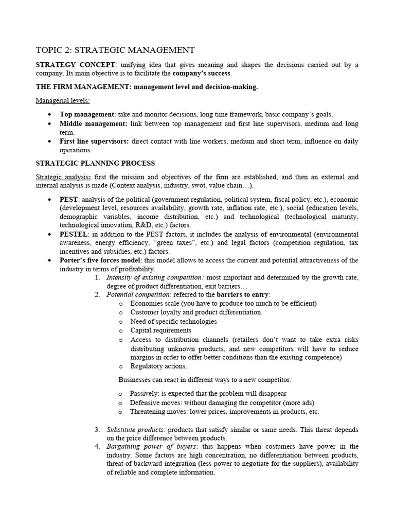 Strategic Management Concepts Explained | PDF | Strategic Management | Supply Chain