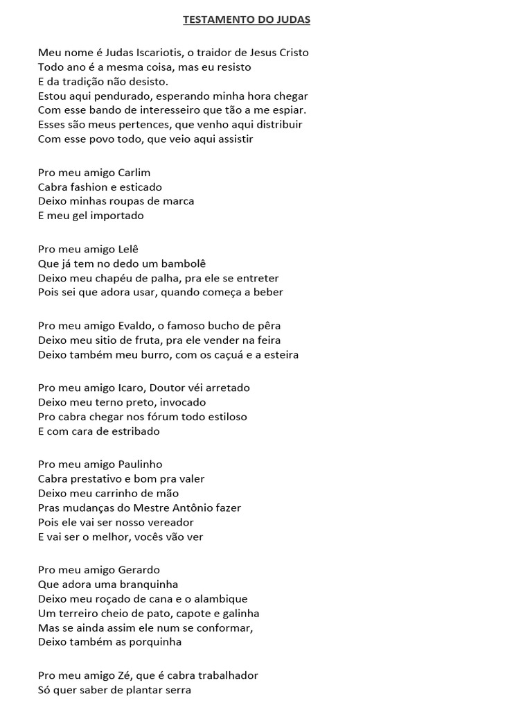 TESTAMENTO DO JUDAS | PDF