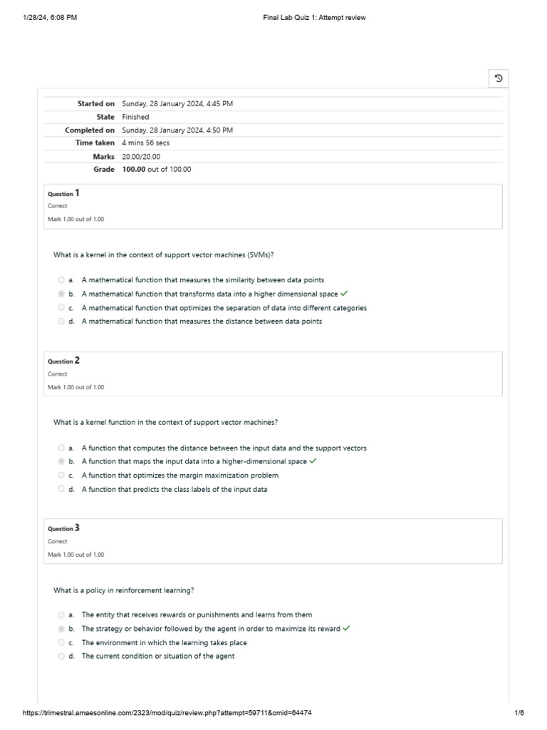 Ai Fundamentals Source Quizzes | PDF | Support Vector Machine | Machine Learning