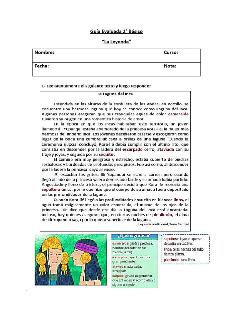 2°guia Evaluada La Leyenda | PDF