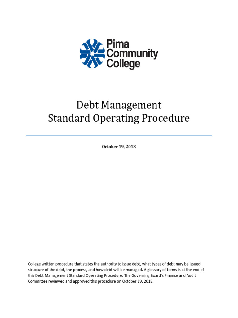 PCC Debt Management Standard Operating Procedure | PDF | Bonds (Finance ...