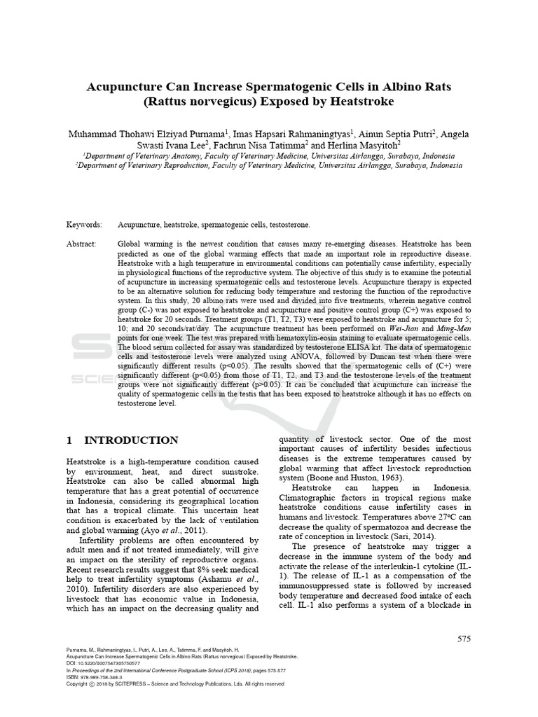 Acupuncture Can Increase Spermatogenic | PDF | Luteinizing Hormone ...