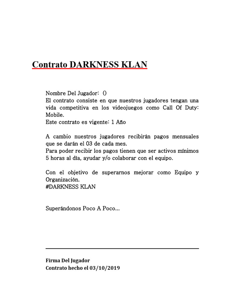 Contrato Esports | PDF