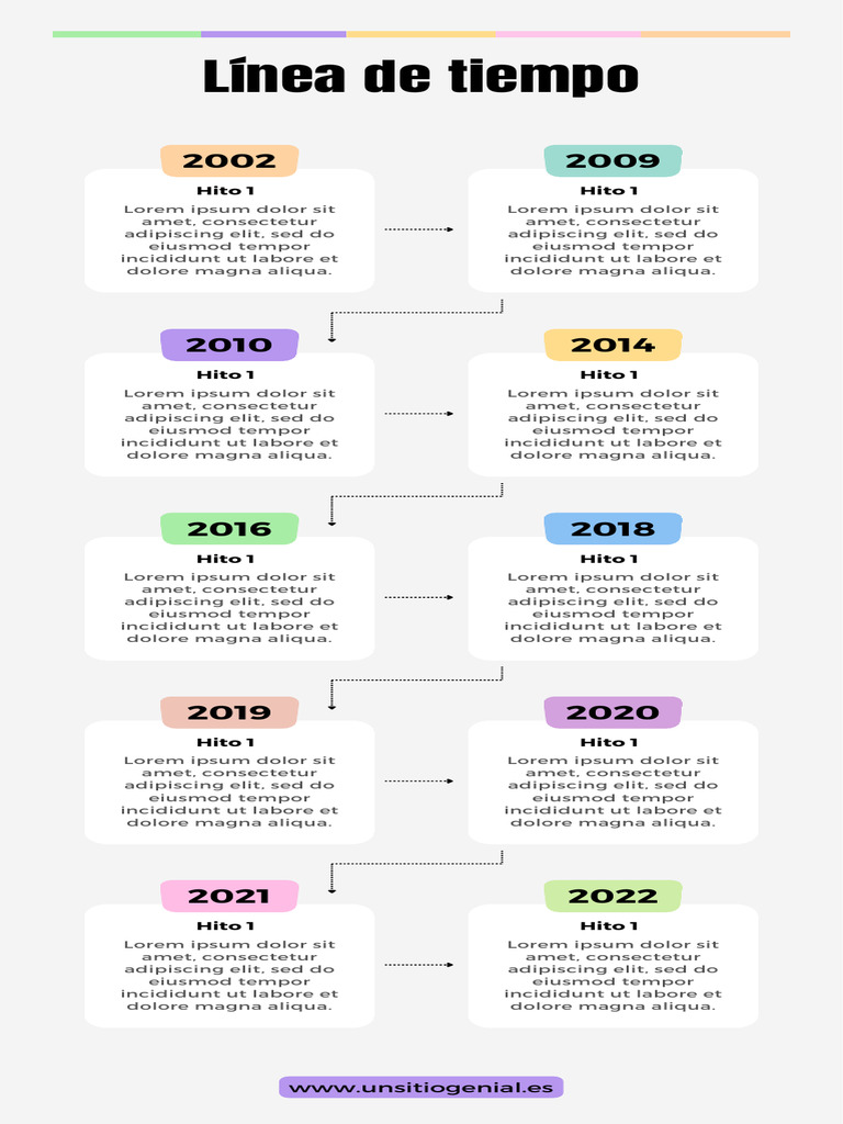 Infografía de Línea de Tiempo Timeline Flechas Progreso Con Fechas ...