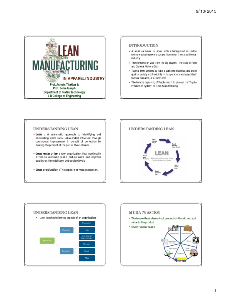 Lean Management in Apparel Manufacturing | PDF | Lean Manufacturing | Production And Manufacturing