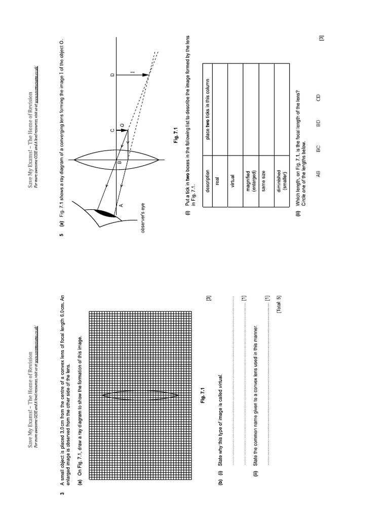 Worksheet Lenses Electrostatics | PDF
