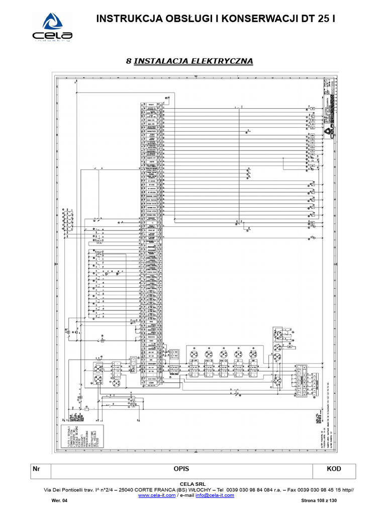 Instrukcja Obsługi I Konserwacji DT 25 I: 8 Instalacja Elektryczna | PDF