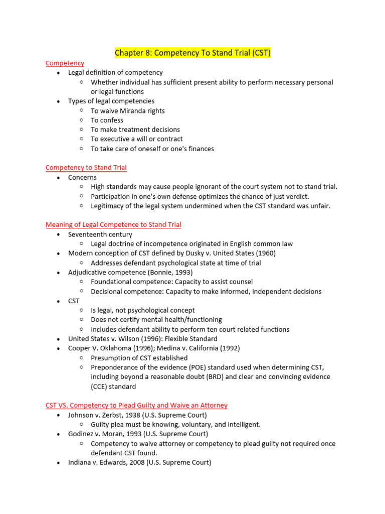 Chapter 8 CST | PDF | Competence (Law) | Justice