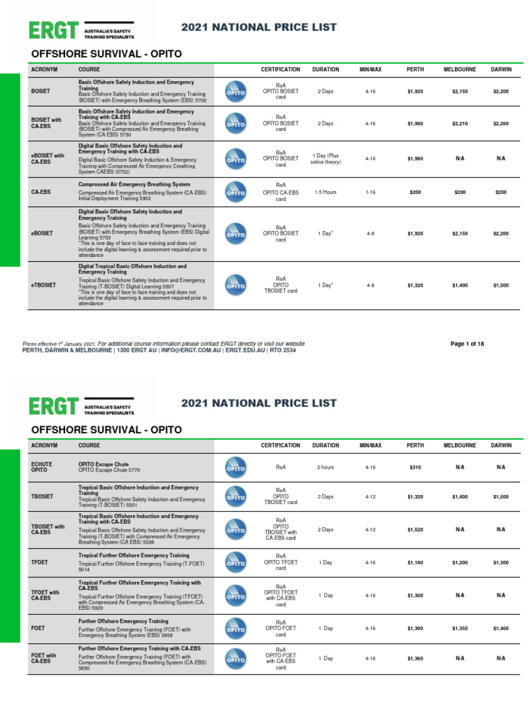 2021 National Price List External | PDF | Hazards | Occupational Safety ...