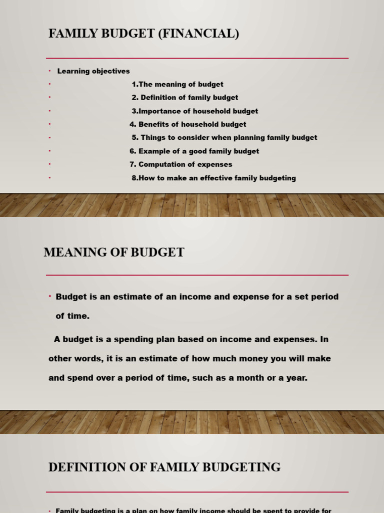 Family Budgeting: Importance and Planning | PDF | Budget | Income