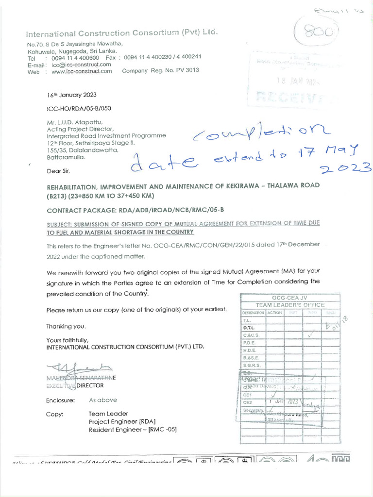 Mutual Agreement confirmation Letter RMC 05B-ICC | PDF