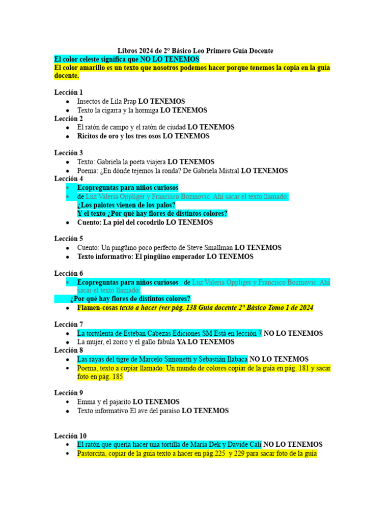 Libros 2024 de 2° Básico Leo Primero | PDF
