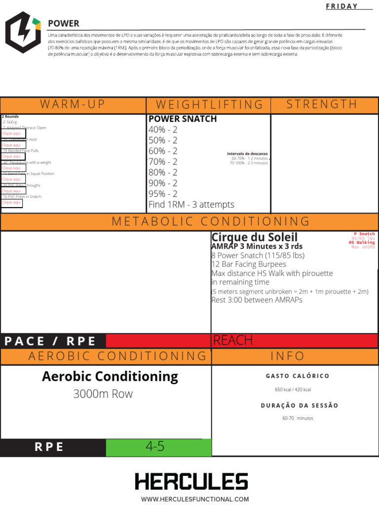 Friday Power 1h | PDF | Weight Training | Strength Training