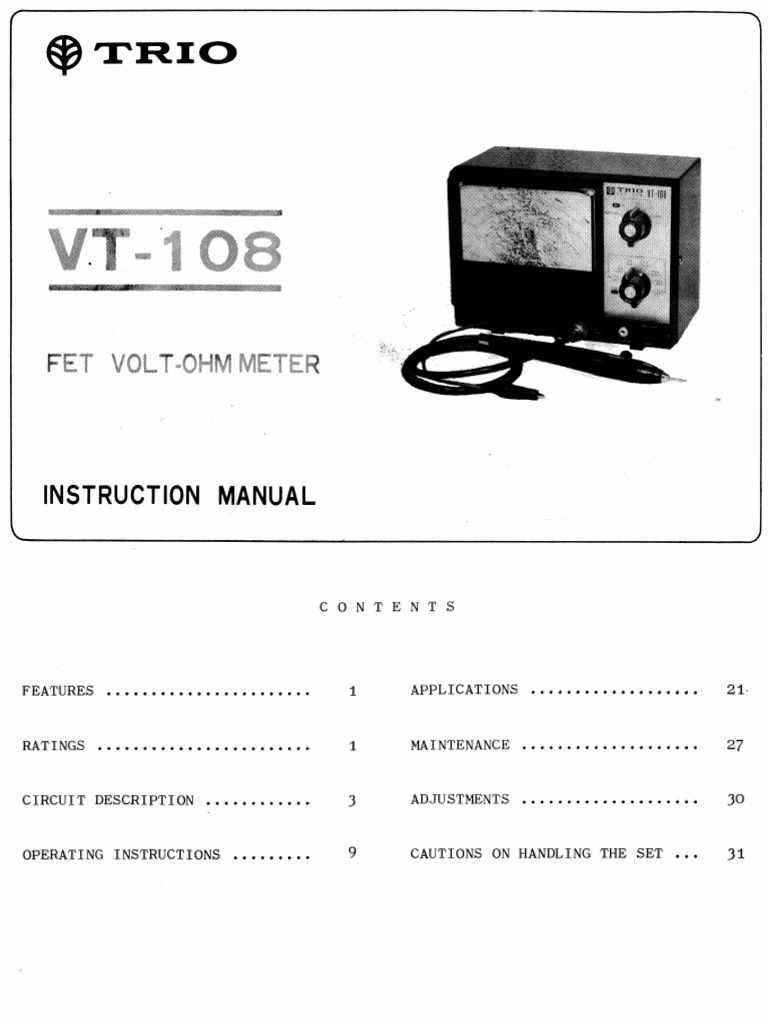 Trio - Electronics VT 108 Service, User ID10846 | PDF