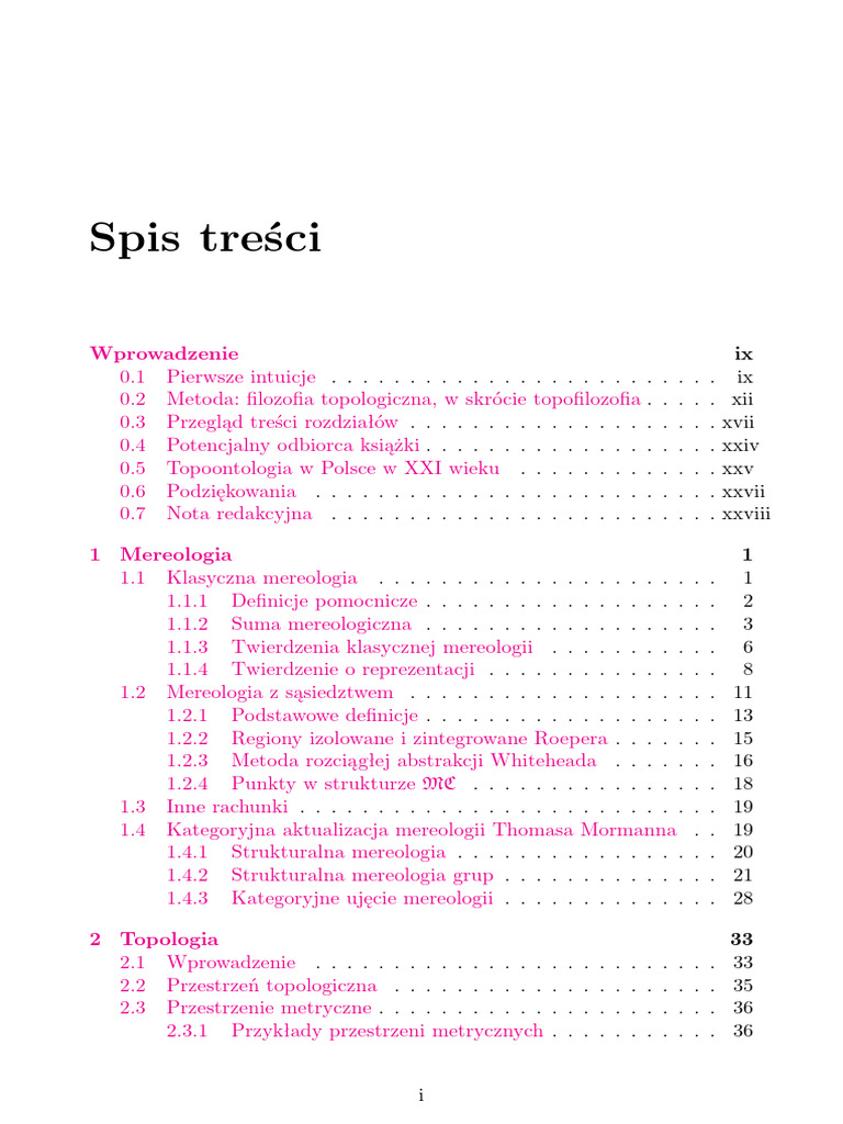 Spis Treści: Wprowadzenie | PDF