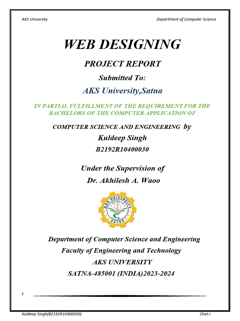 kuldeep singh minor project sample report | PDF | Html Element | World Wide Web