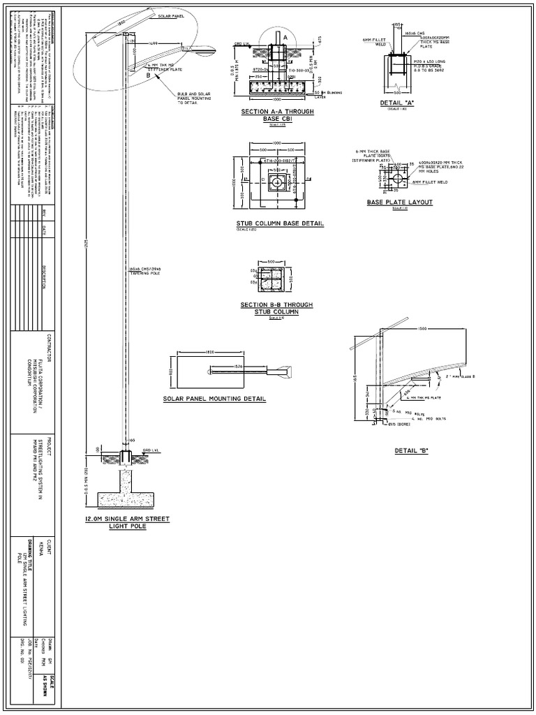 Street Light Poles Drawings | PDF