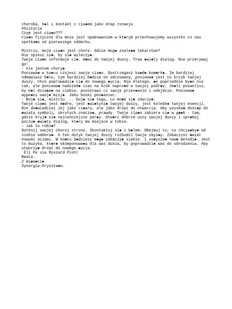 Choroba, Ból I Kontakt Z Ciałem Jako Etap Rozwoju | PDF