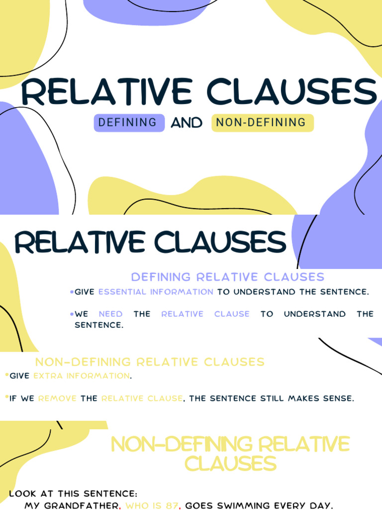Defining and Non-Defining Relative Clauses | PDF | Linguistic Typology ...