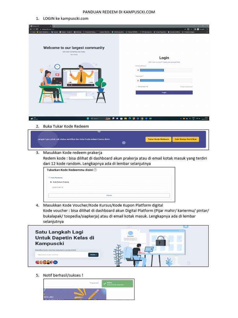 Panduan Redeem Kode di KampusCKI | PDF | Bisnis | Pengelolaan Keuangan & Uang