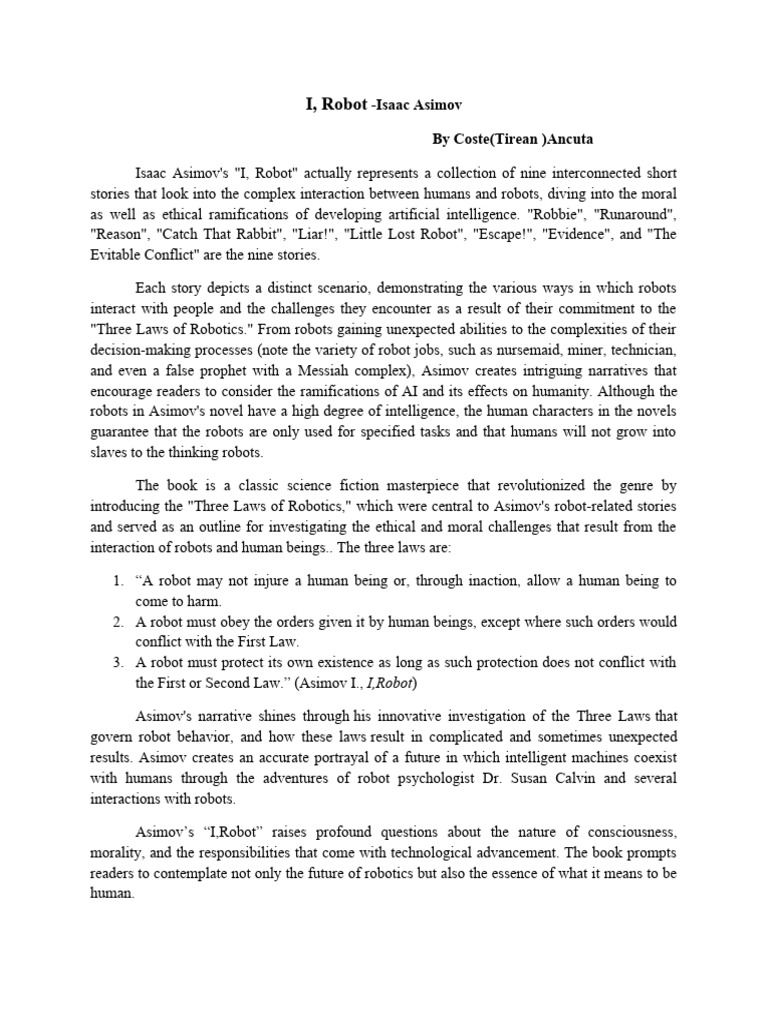 I, Robot - I.Asimov | PDF | Robot | Robotics
