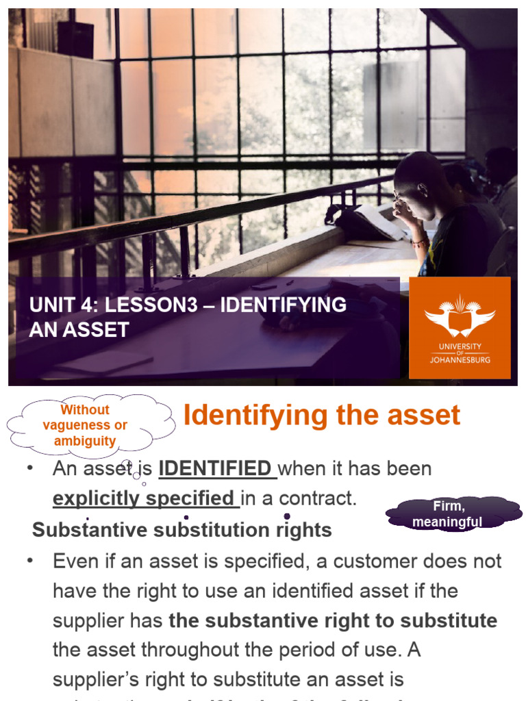 Unit 2 - Lesson 3 Identifying an Asset | PDF | Lease | Goods