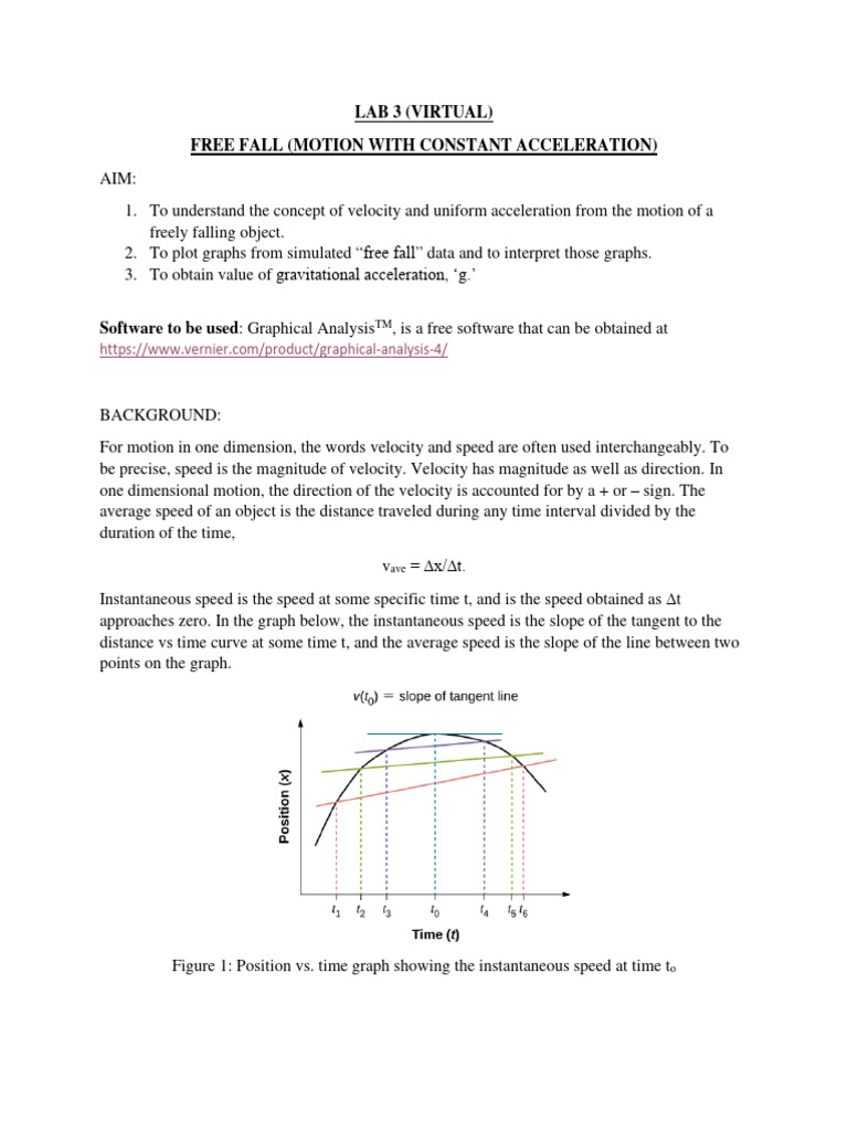 Physics Lab: Free Fall Analysis | PDF | Velocity | Acceleration