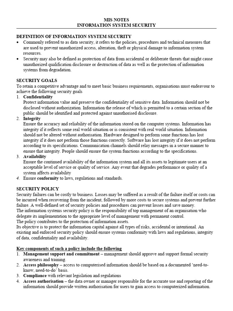 Info System Security Essentials | PDF | Information Security | Risk