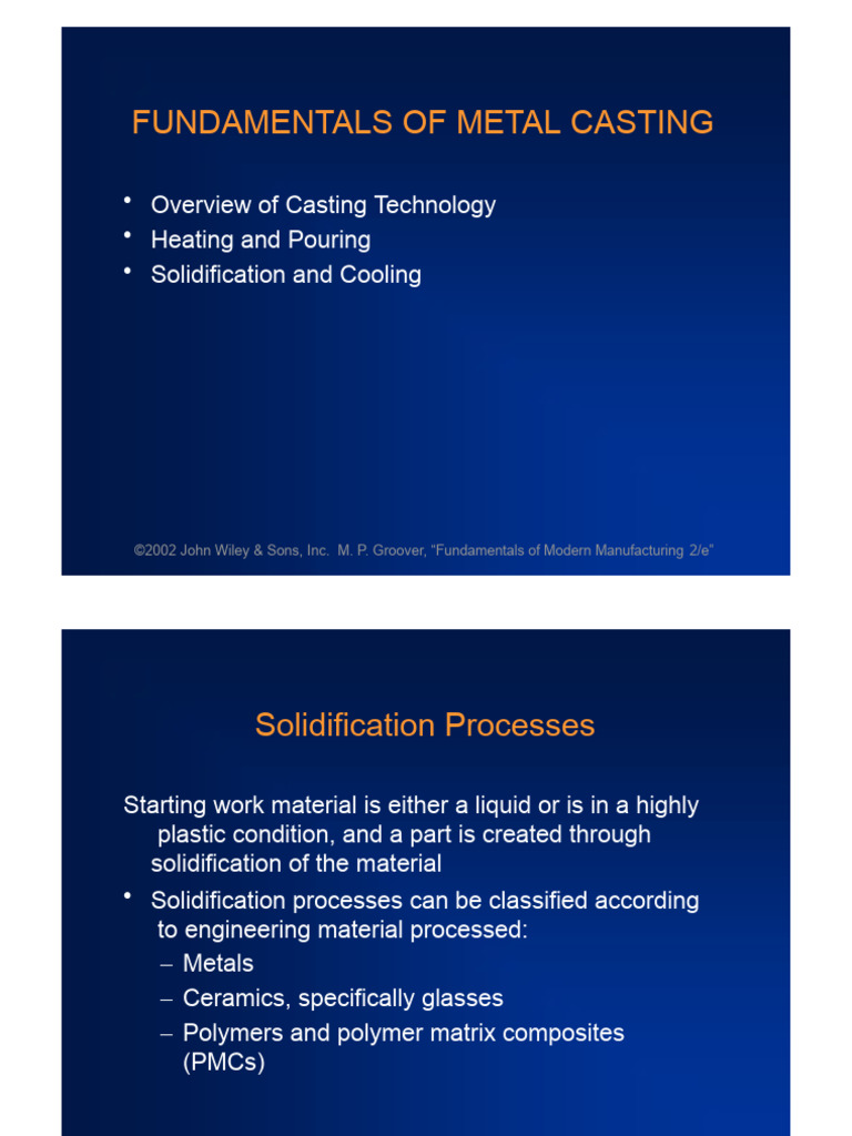 Casting Fundamentals | Download Free PDF | Materials | Physical Sciences